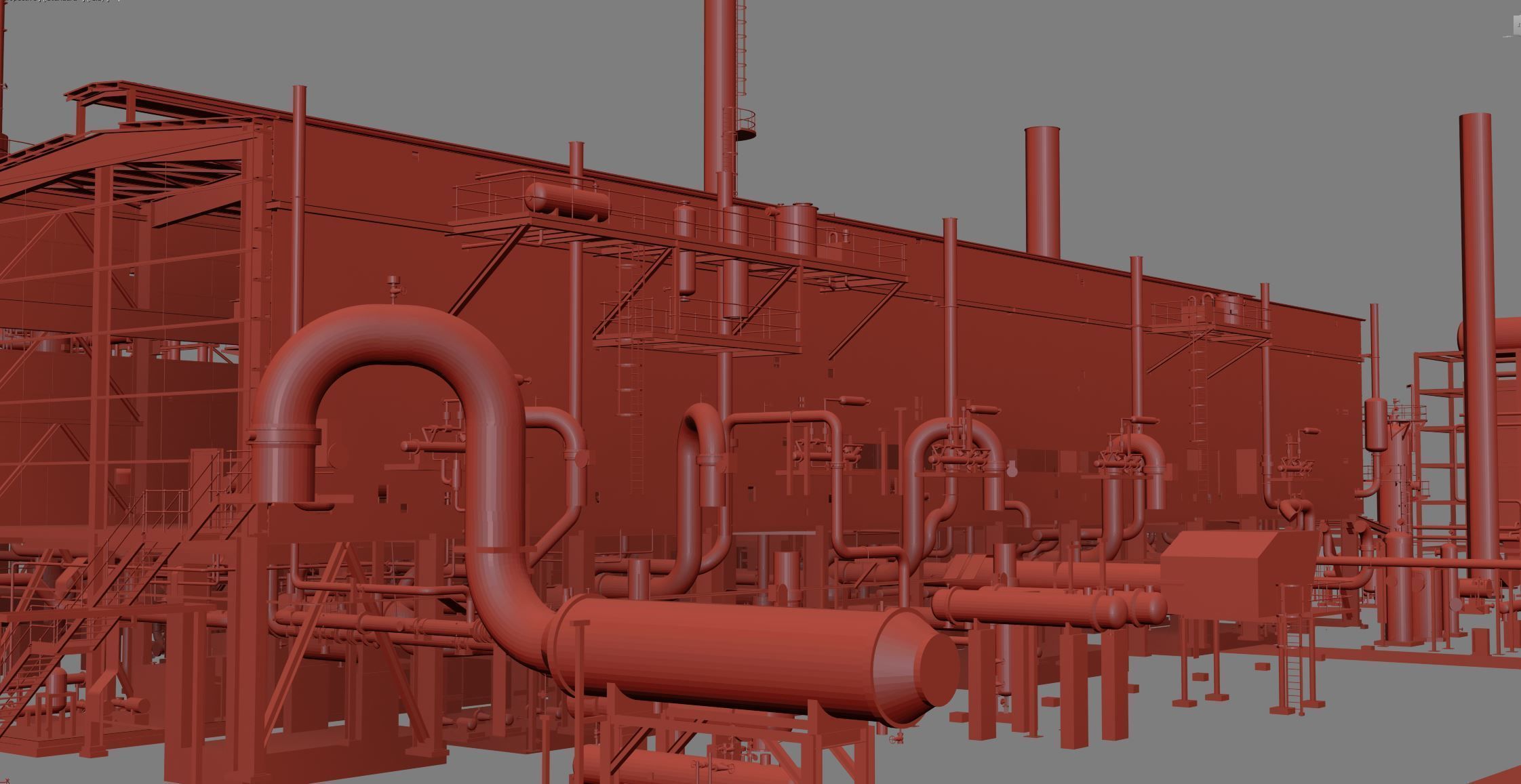 3D model Oil Refinery Low Poly Model VR / AR / low-poly | CGTrader