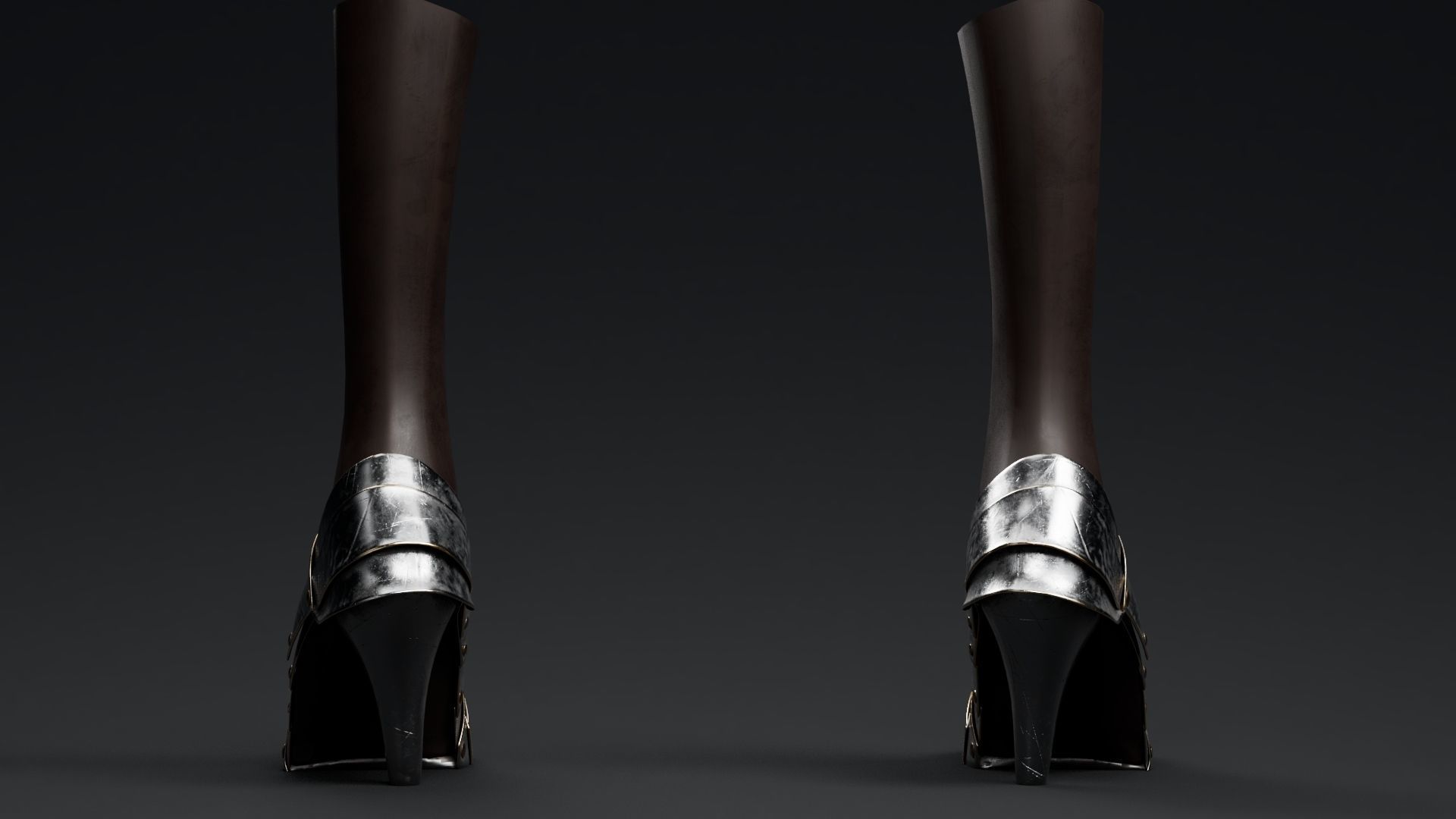 Female Knight Foot Armor MidPoly 3D model | CGTrader