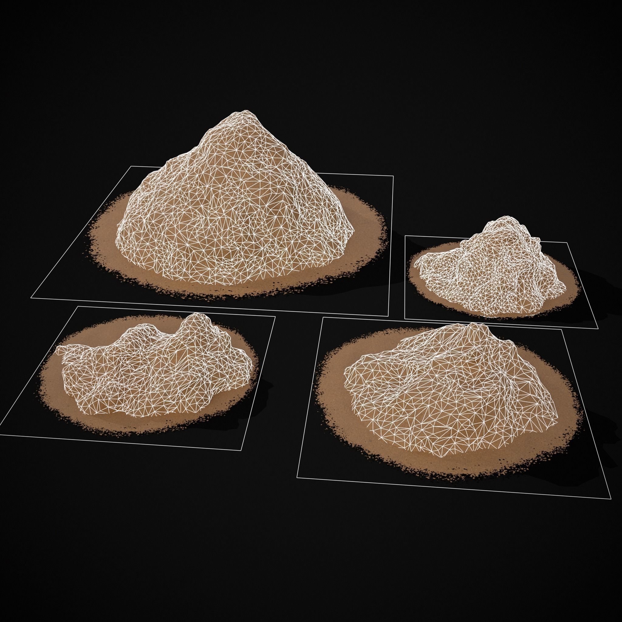 3D model Wheat Grain Piles VR / AR / low-poly | CGTrader