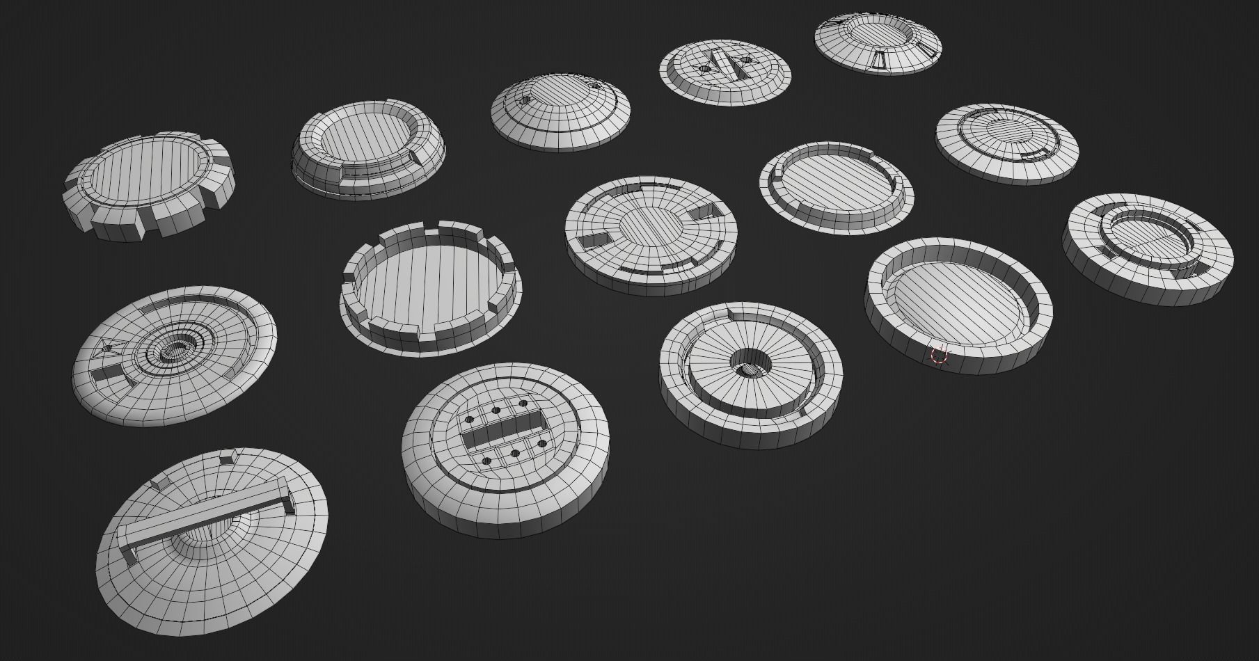 3D model Hard Surface sci-fi kitbash Low High Poly VR / AR / low-poly ...