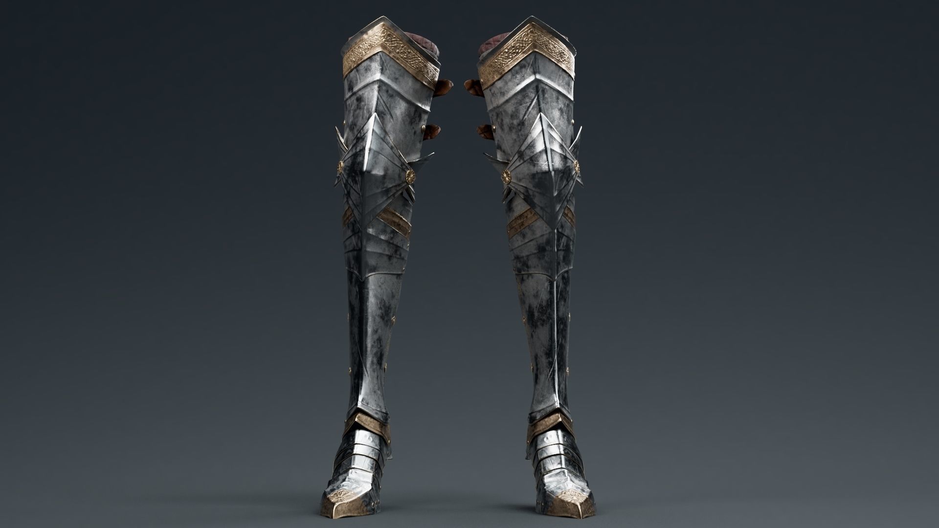 Female Knight Leg Armor Set Armor MidPoly 3D model | CGTrader