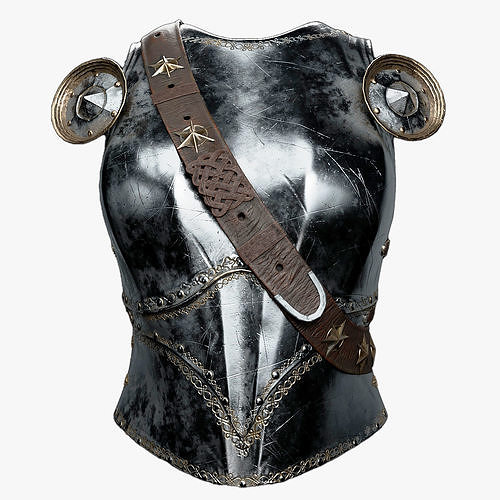 Female Knight Upper Chest Armor MidPoly 3D model | CGTrader