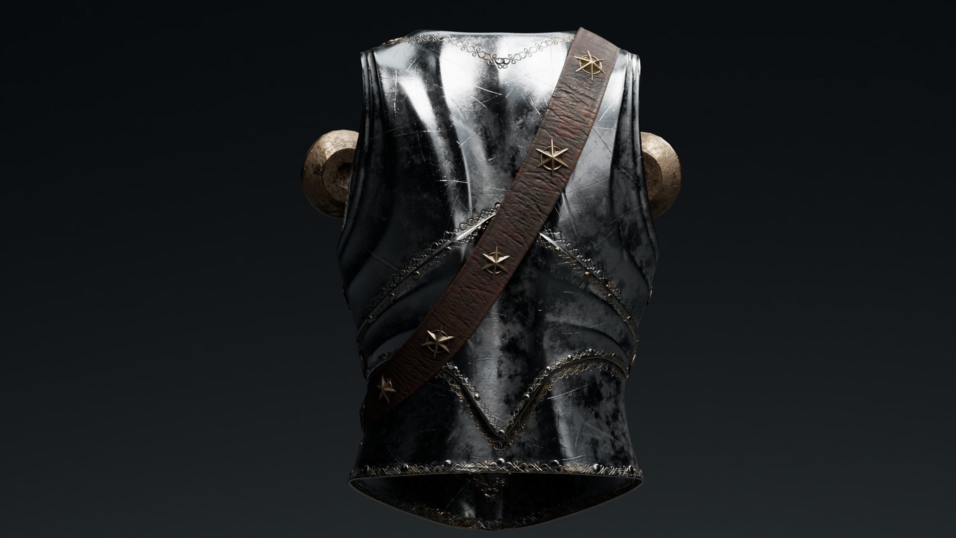 Female Knight Upper Chest Armor MidPoly 3D model | CGTrader