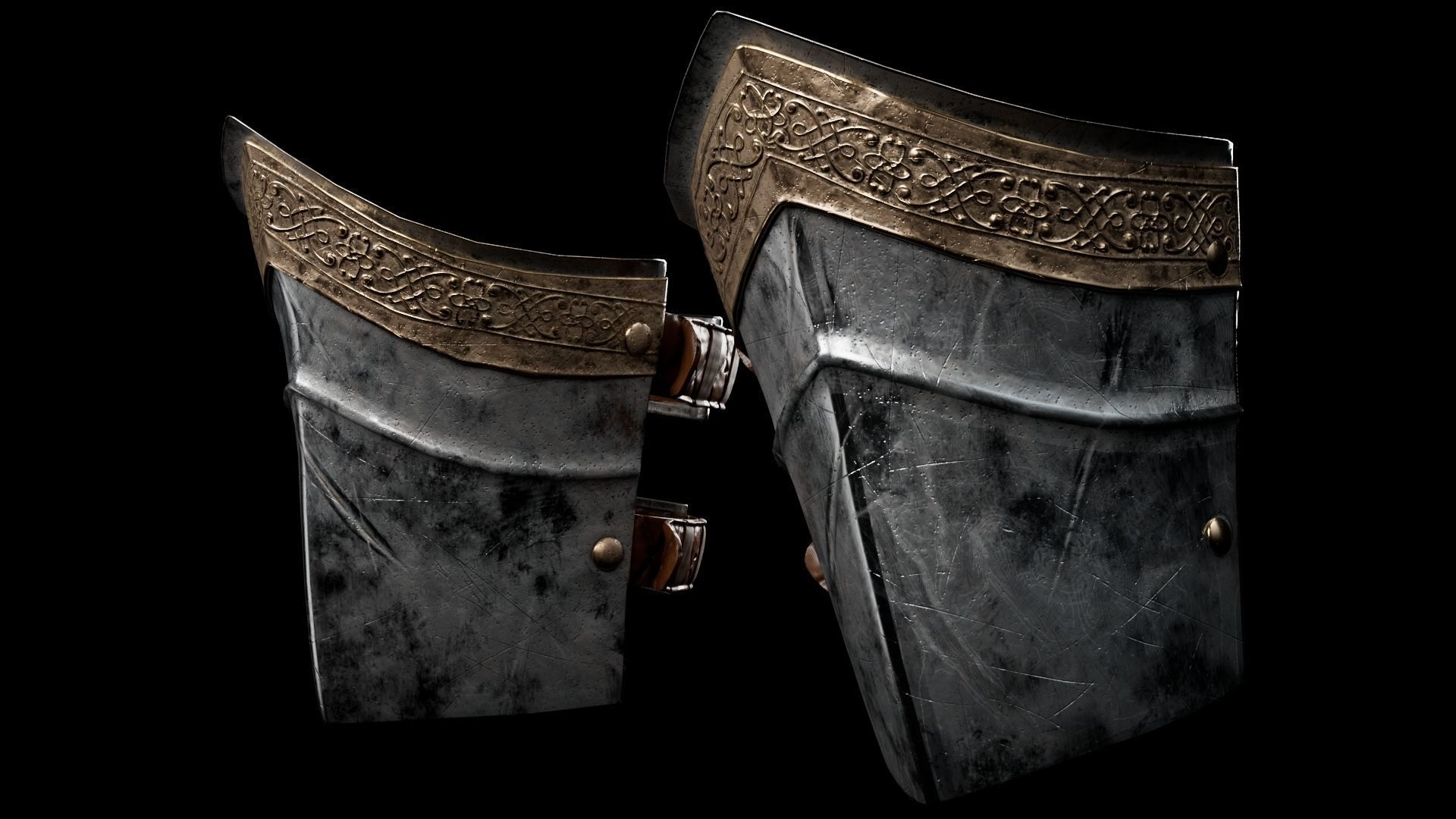 Female Knight Upper Leg Armor MidPoly 3D model | CGTrader