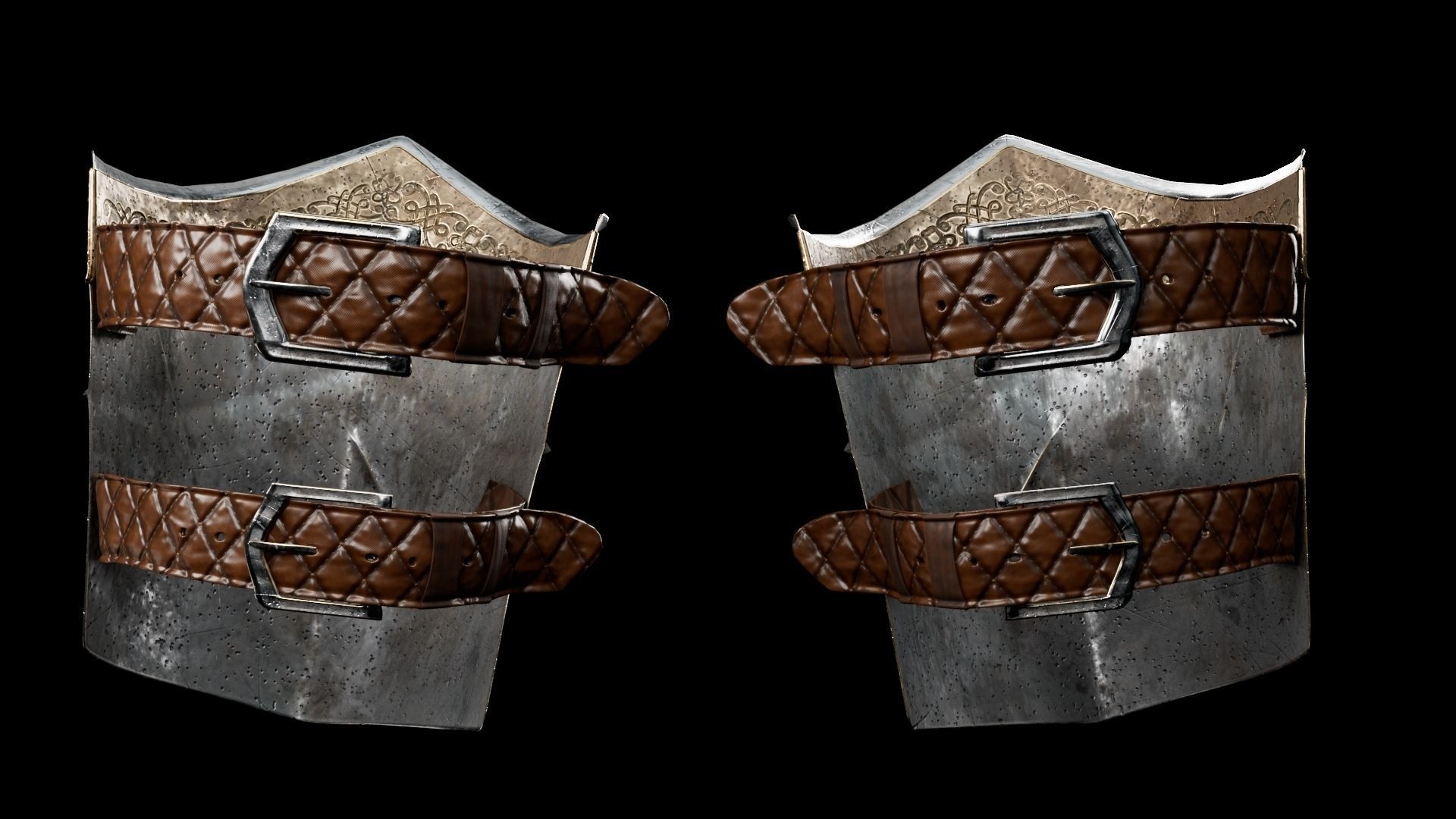 Female Knight Upper Leg Armor MidPoly 3D model | CGTrader