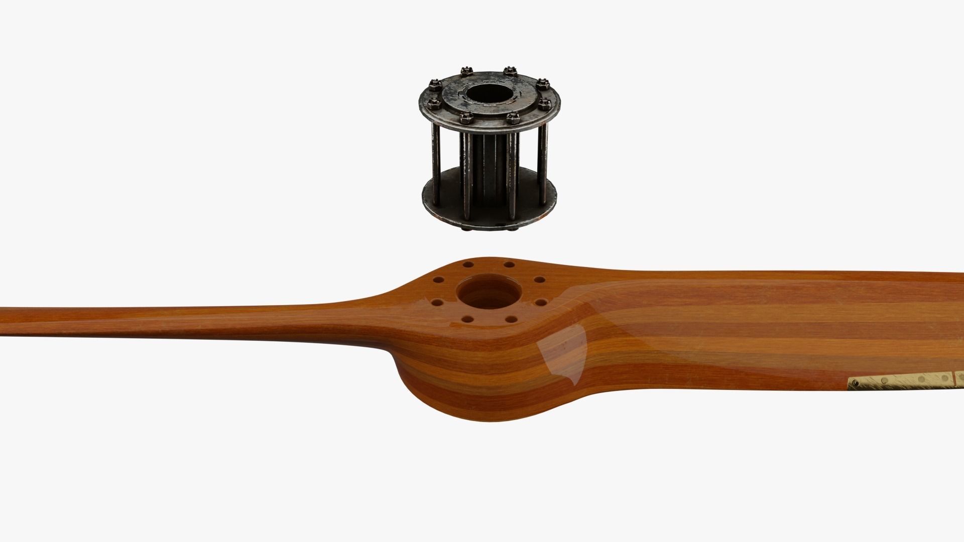 Antique aircraft wooden propeller with hub 3D model | CGTrader