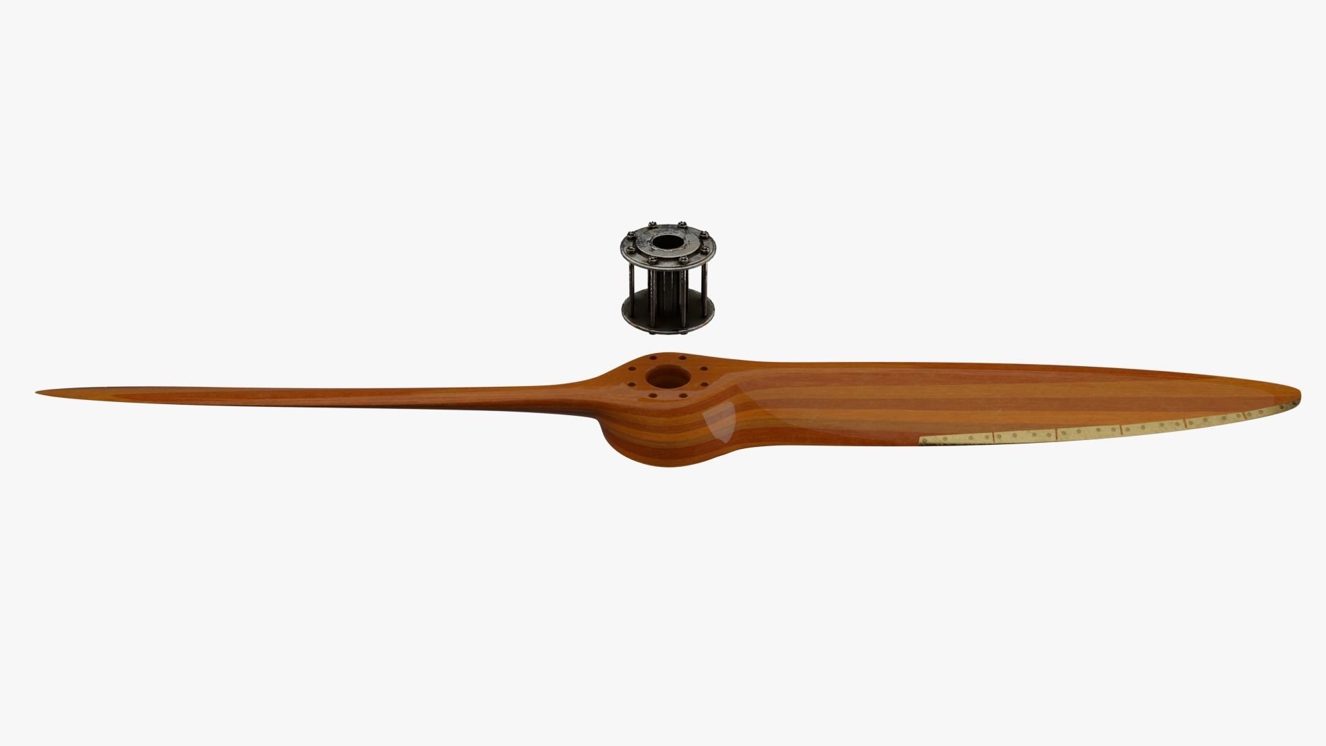 Antique aircraft wooden propeller with hub 3D model | CGTrader