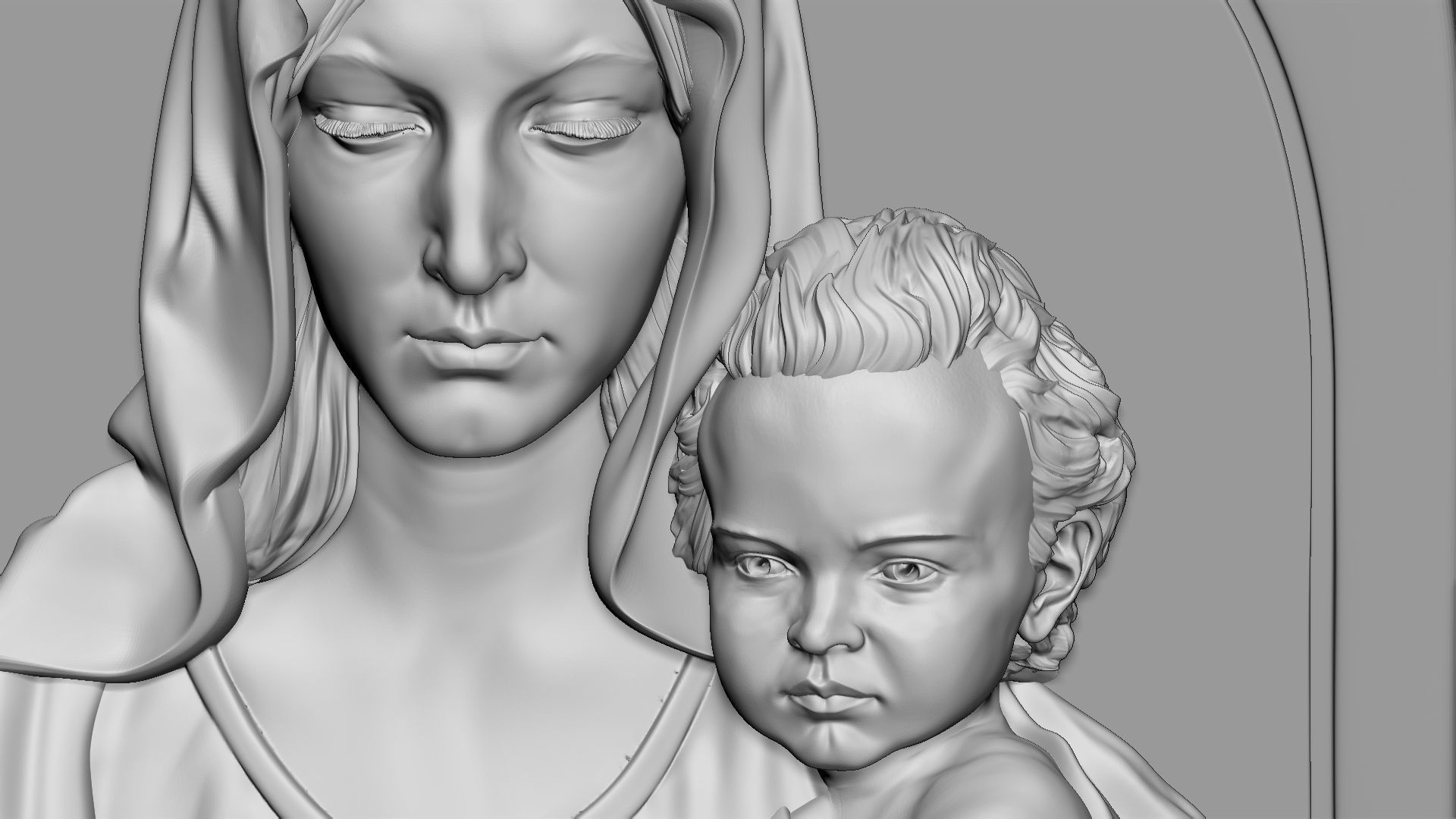 Mother Maria bas-relief 3D model 3D printable | CGTrader