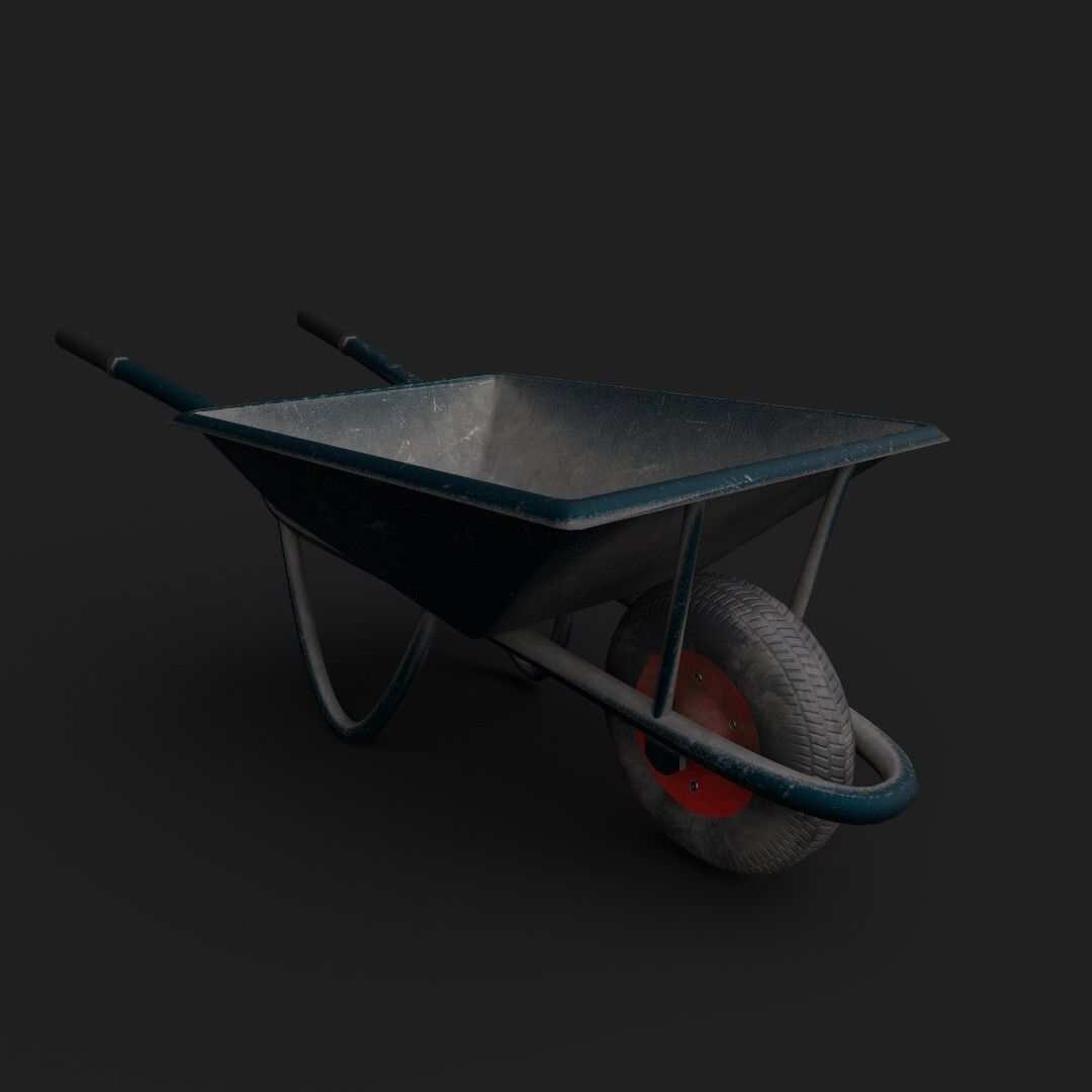 FREE Wheelbarrow Low Poly Model PBR free VR / AR / low-poly 3D model ...