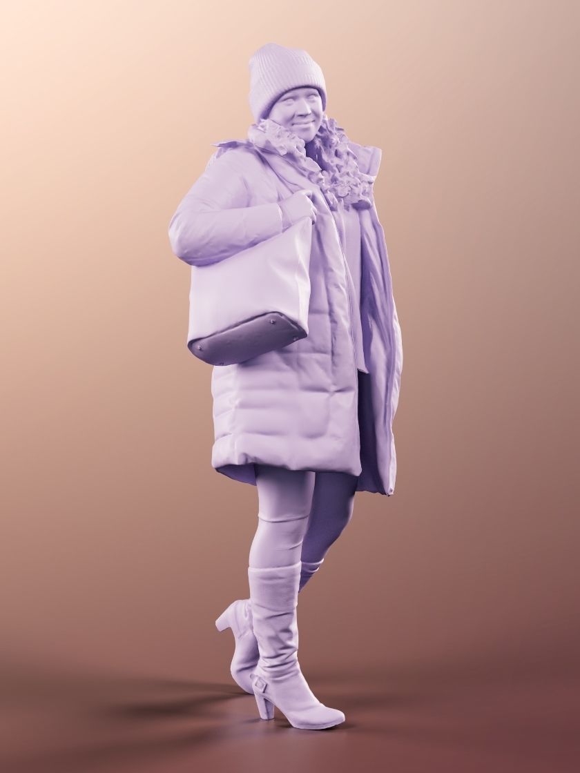 3D model Cora 11711 - Walking Woman In Winter Outfit VR / AR / low-poly ...
