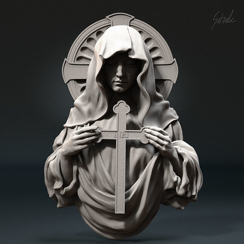 Mother Maria bas-relief 02 3D model 3D printable | CGTrader