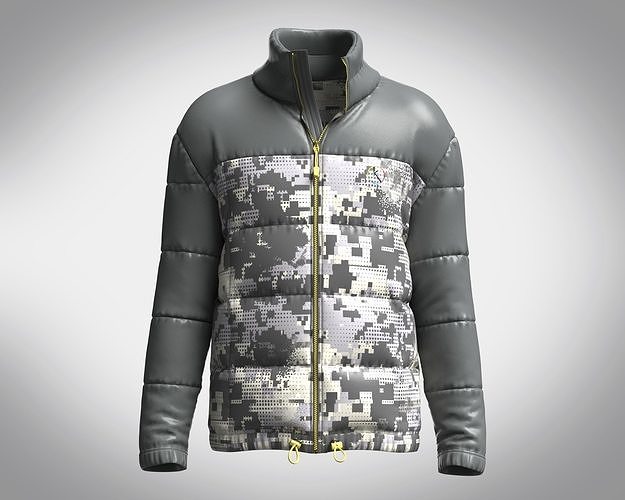 Puffer Jacket in Camo 3D model | CGTrader