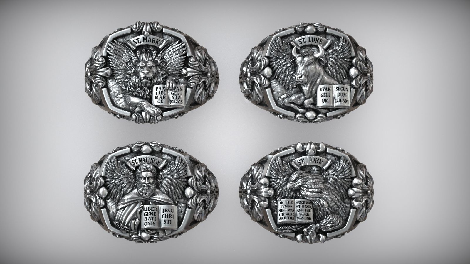 4th Holy Biblical Apostles Evangelist Collection Men Rings | CGTrader