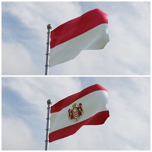 Animated Monaco Flags 3D model animated | CGTrader