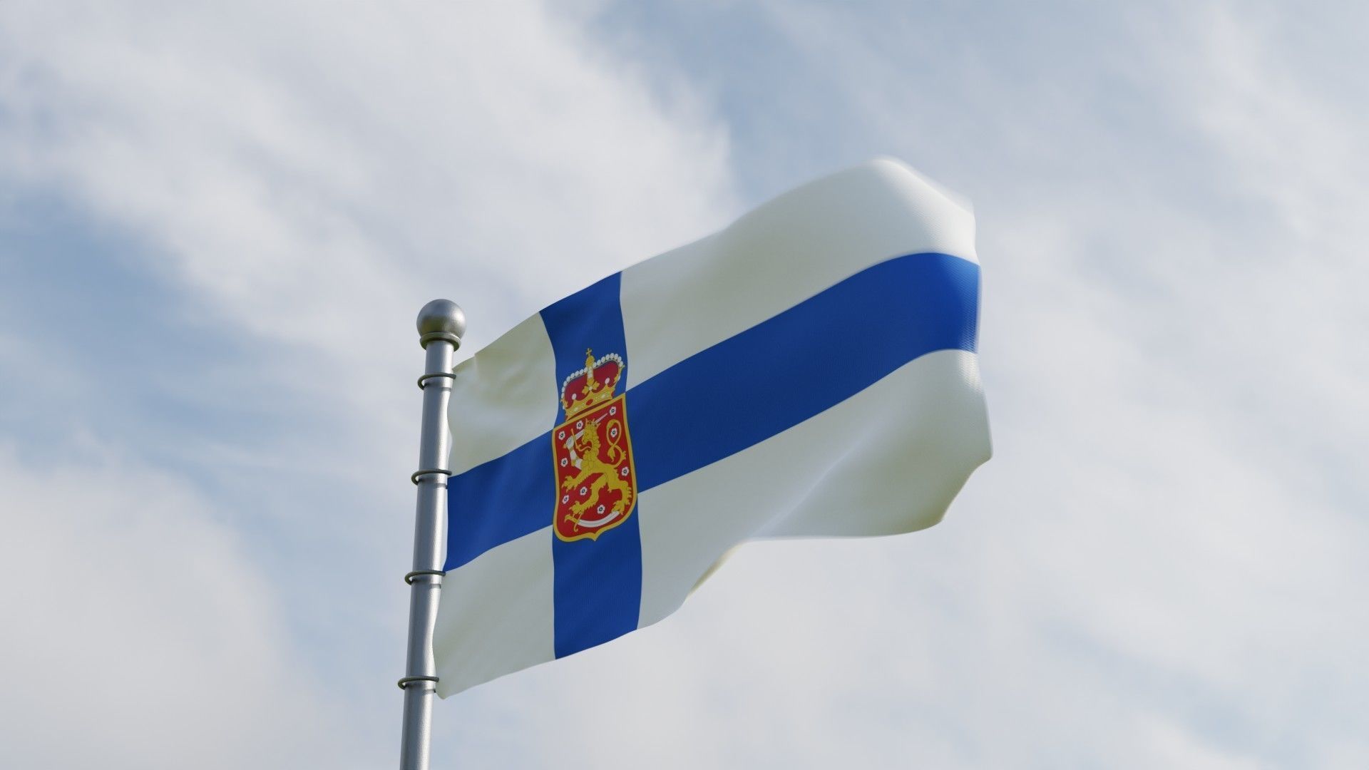 Animated Finland Flags 3D model animated | CGTrader
