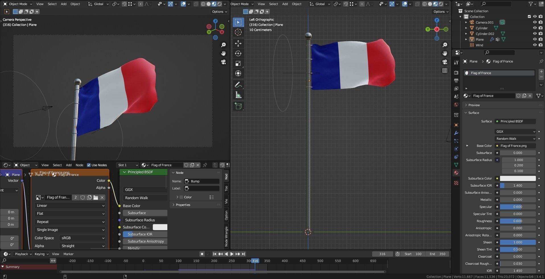 Animated France Flags 3D model animated | CGTrader