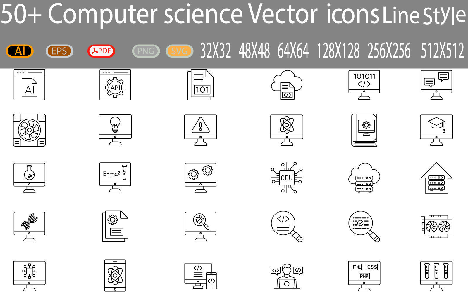 Computer Science Icon Pack 3D model | CGTrader