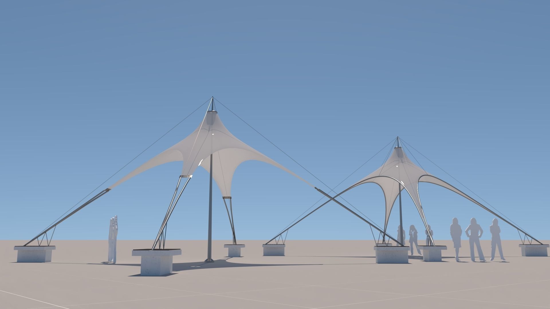 Tensile Fabric Structure -7 3D model | CGTrader