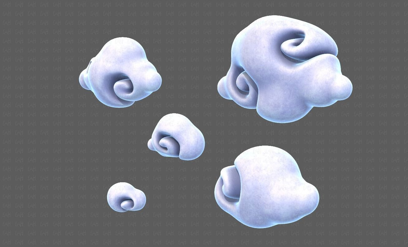 3D model Clouds cartoon V04 VR / AR / low-poly | CGTrader