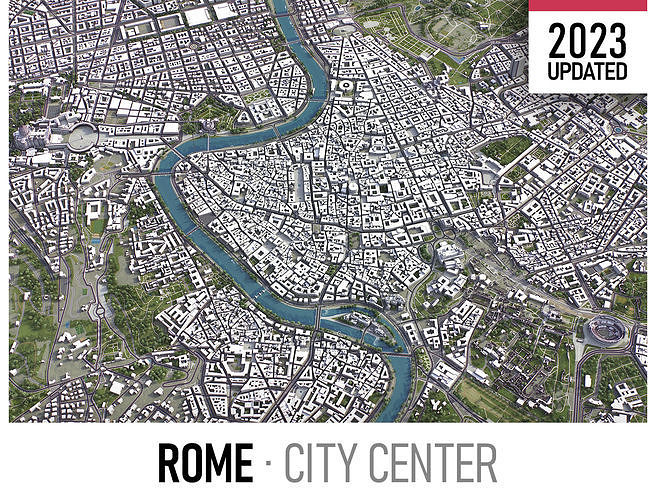 3D model Rome - city center VR / AR / low-poly | CGTrader