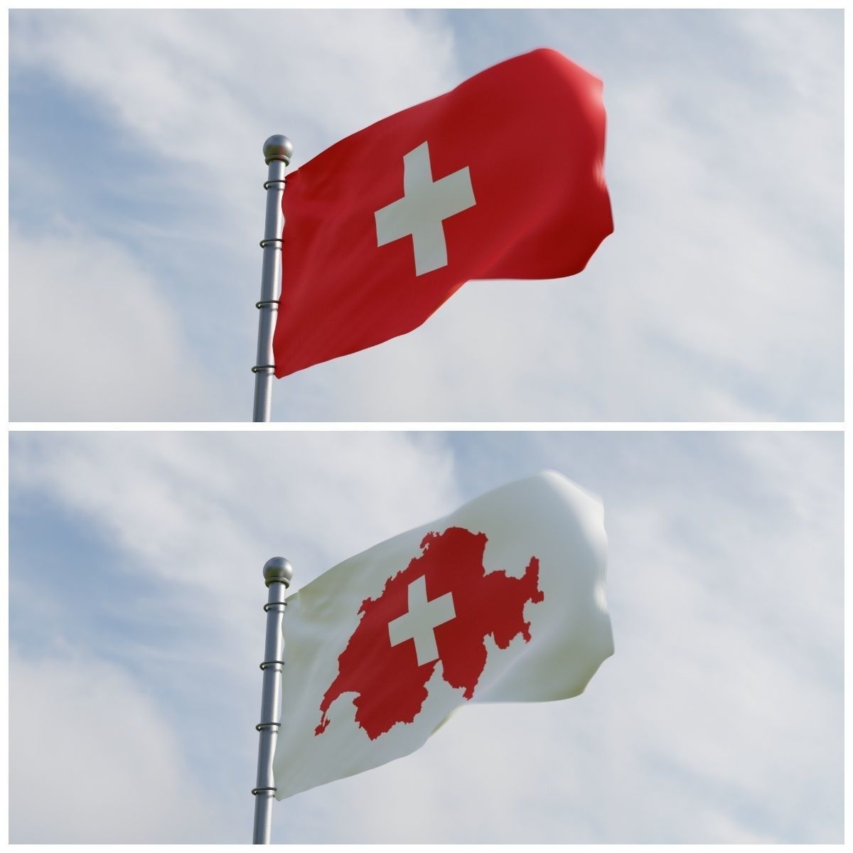 Animated Switzerland Flags 3D model animated | CGTrader