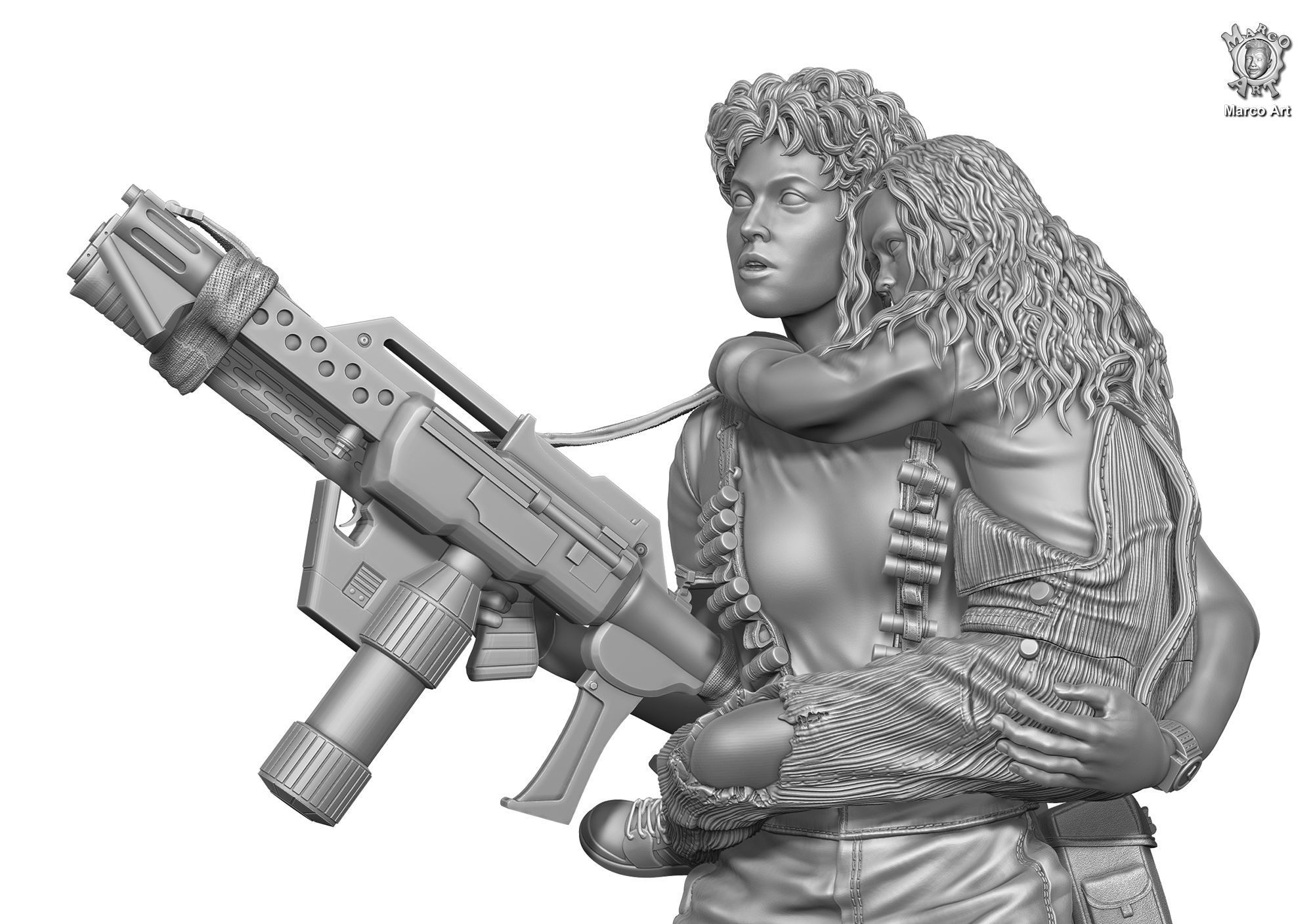 Alien Ellen Ripley 3D model 3D printable | CGTrader