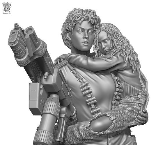 Alien Ellen Ripley 3D model 3D printable | CGTrader
