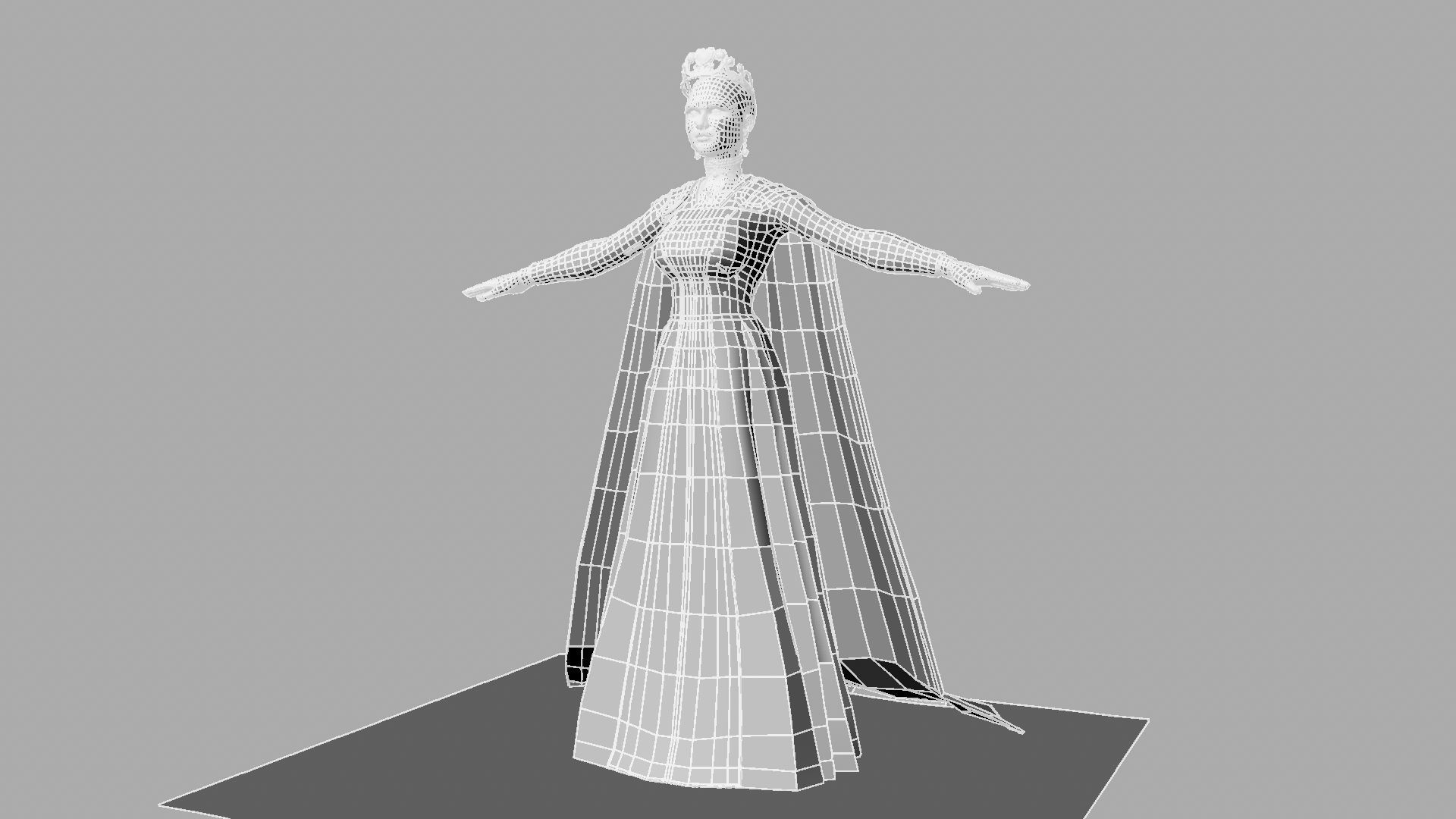 Queen woman in dress 3D model | CGTrader