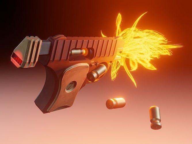 3D model Stylized pistol VR / AR / low-poly | CGTrader