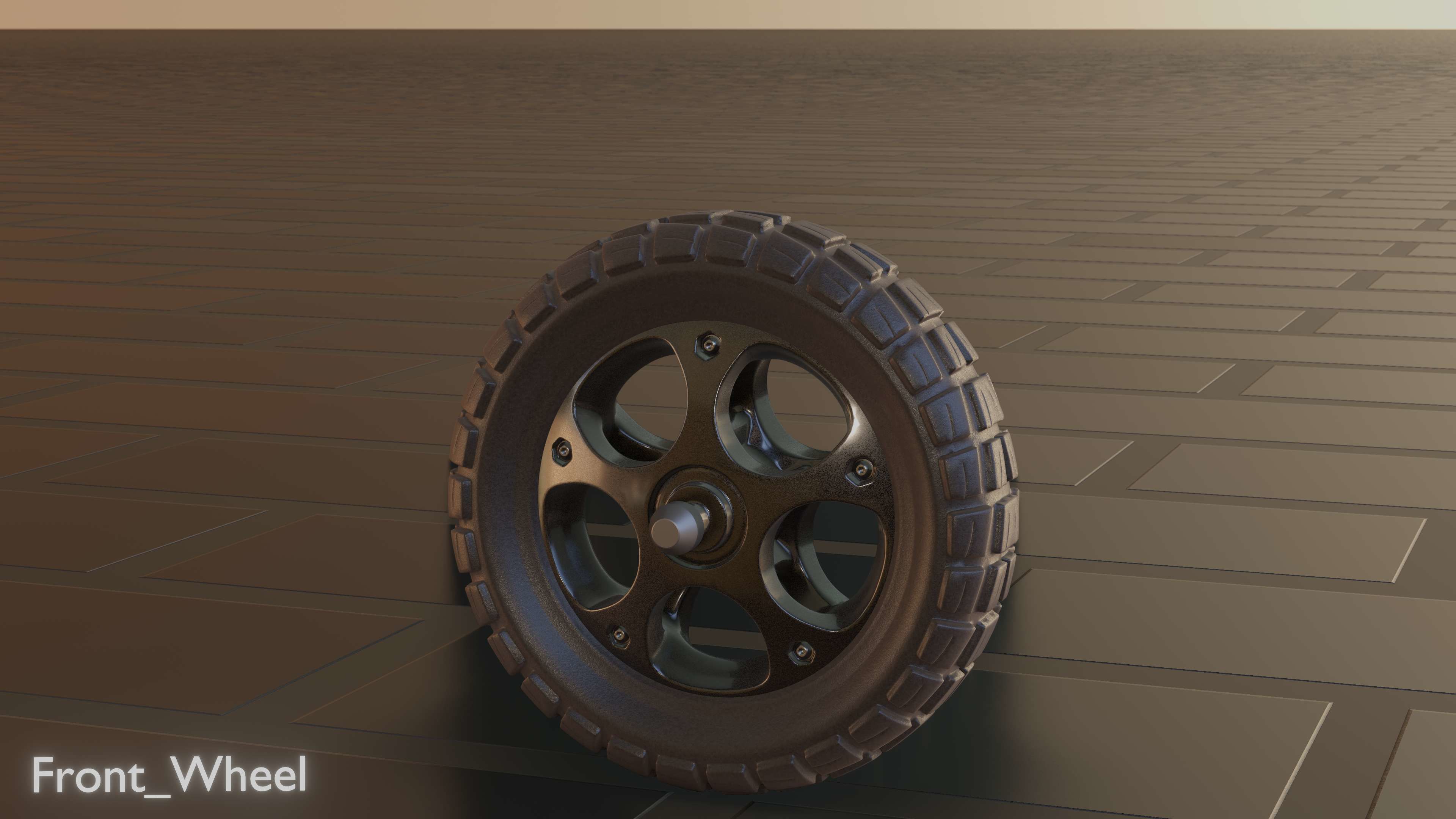 E-Scooter Front-Wheel with Procedural PBR Material Setup 3D model ...