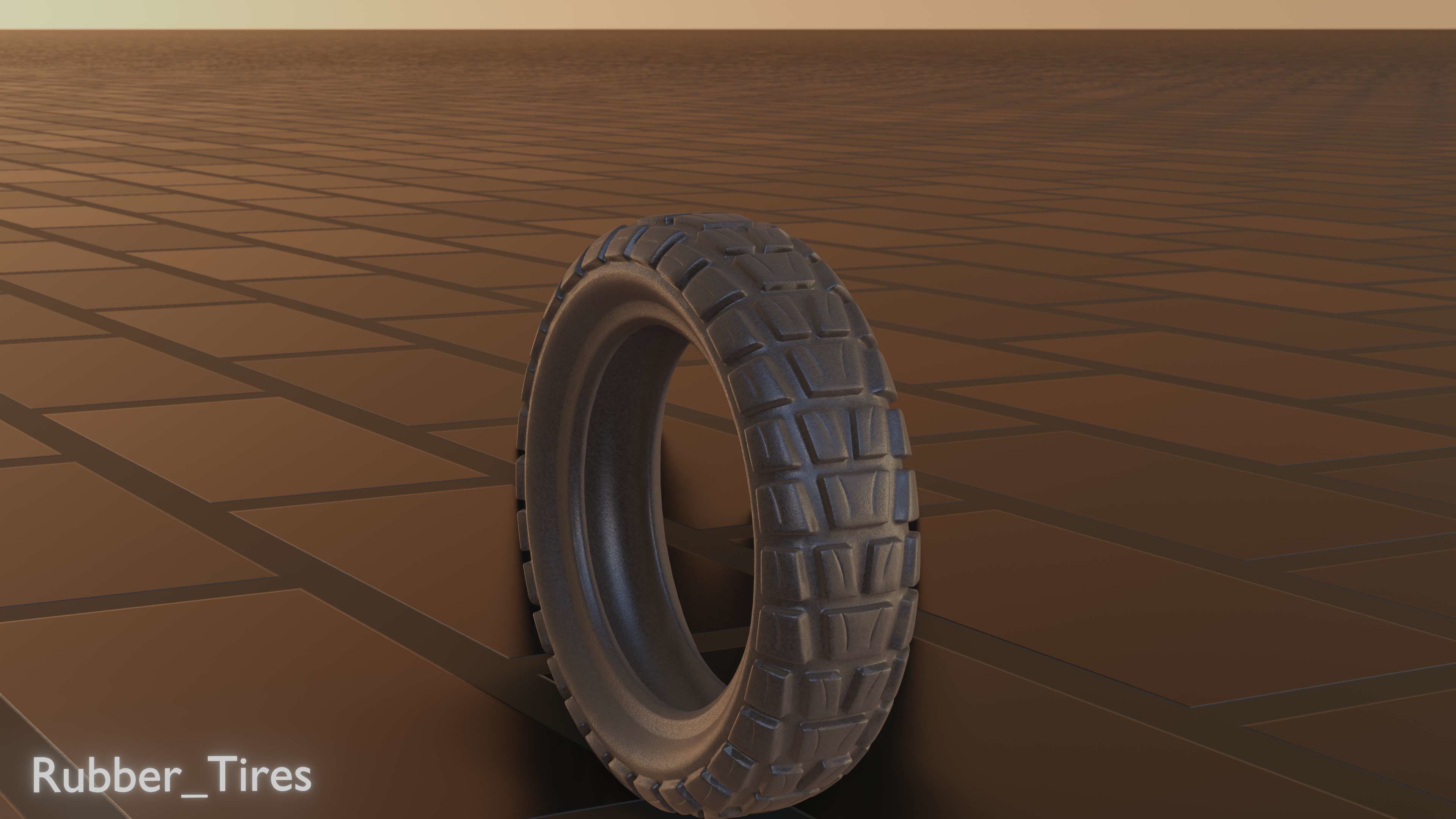 E-Scooter Rubber Tire with Procedural PBR Material Setup 3D model | CGTrader