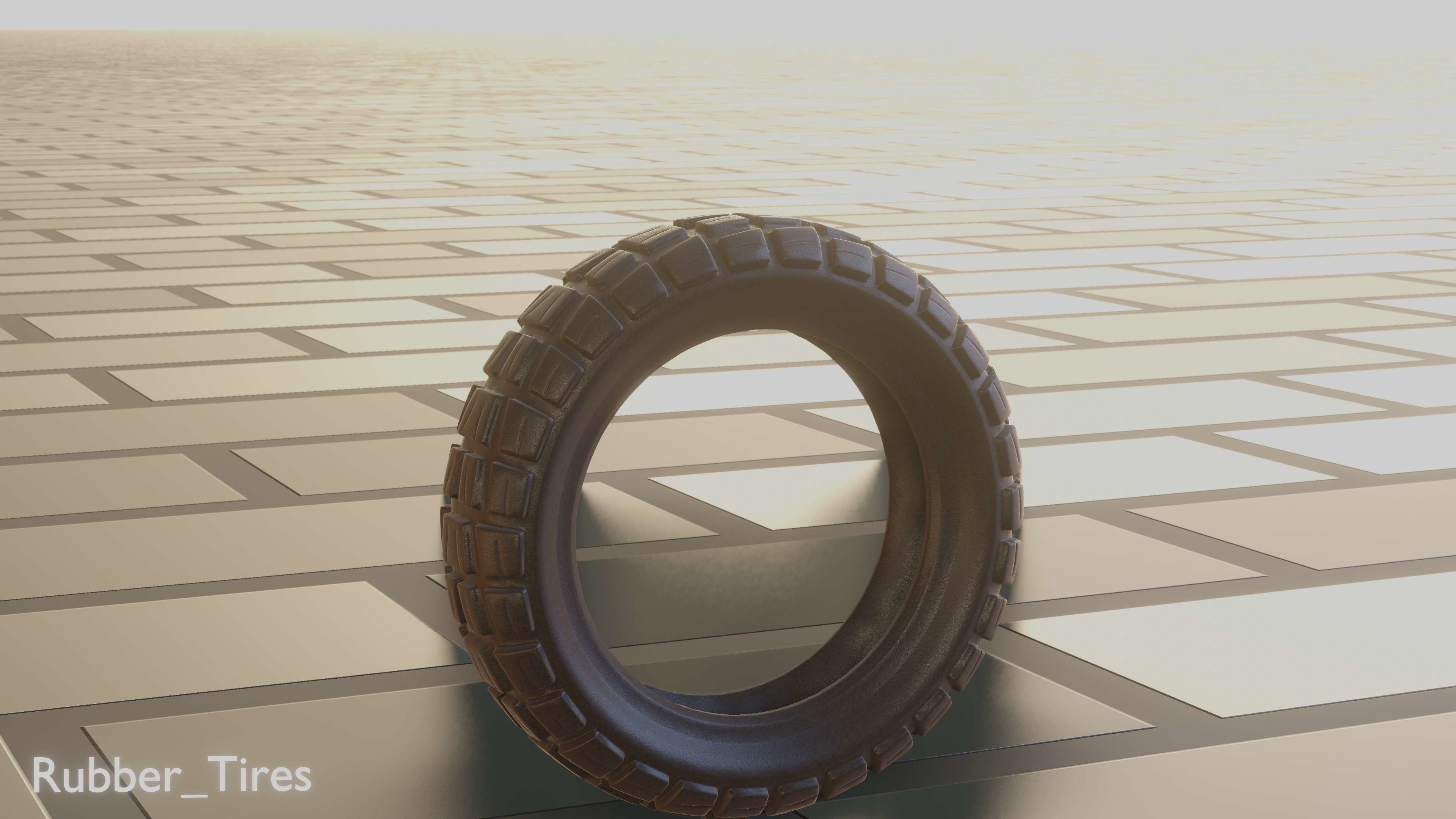 E-Scooter Rubber Tire with Procedural PBR Material Setup 3D model | CGTrader