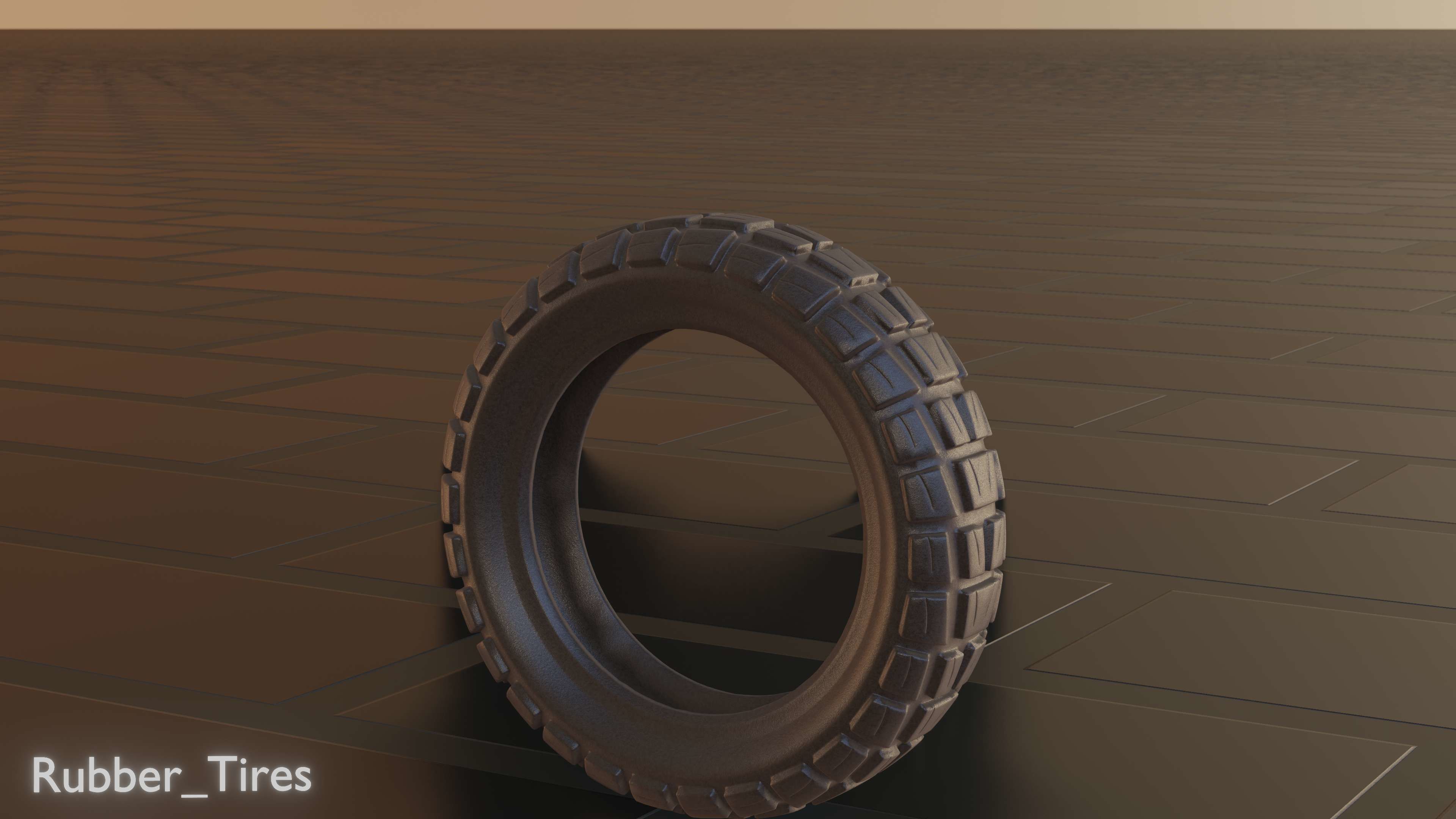 E-Scooter Rubber Tire with Procedural PBR Material Setup 3D model | CGTrader