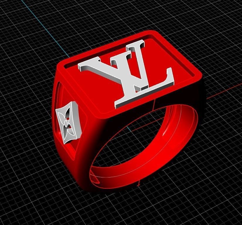 Louis vuitton LV ring men man 3D model 3D printable | CGTrader