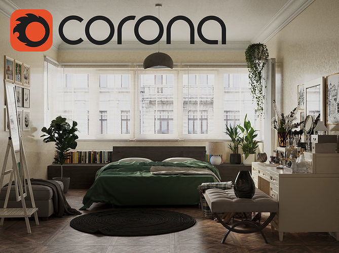 Modern Bedroom Design Corona Render 3D model | CGTrader