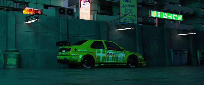 Free Cyberpunk Car Scene 3D Blender File free 3D model | CGTrader