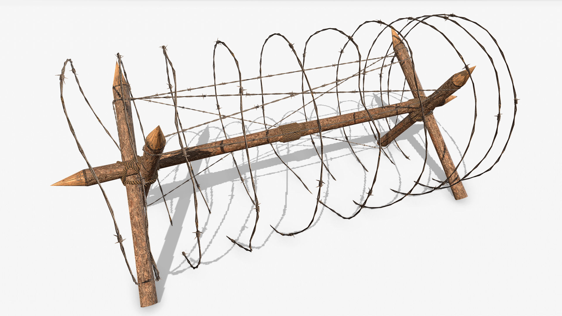 Barbed wire obstacles fences 3D model | CGTrader