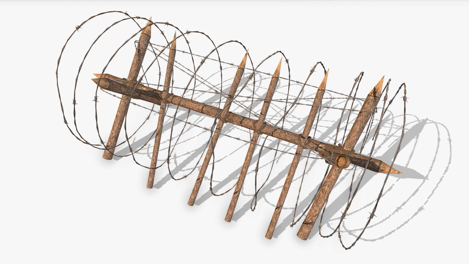 Barbed wire obstacles fences 3D model | CGTrader