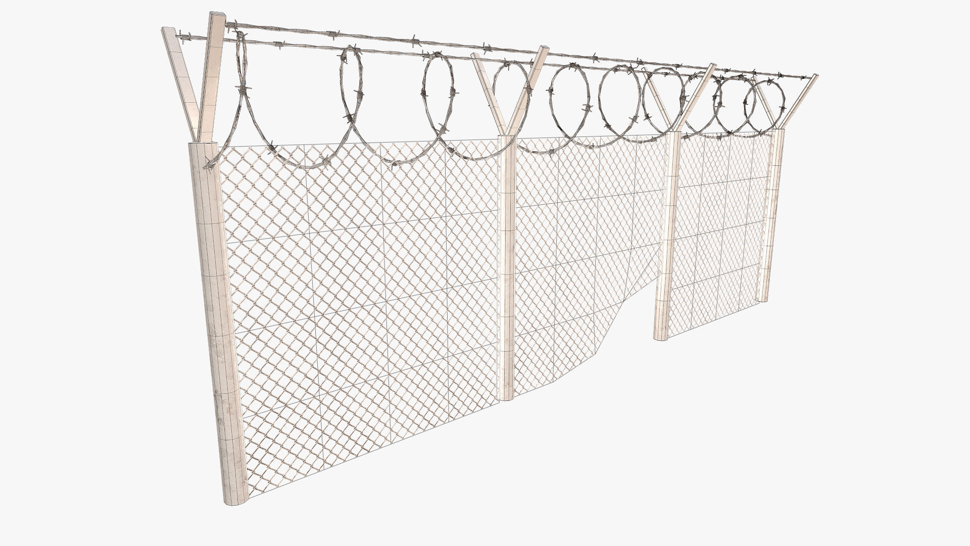 Barbed wire obstacles fences 3D model | CGTrader