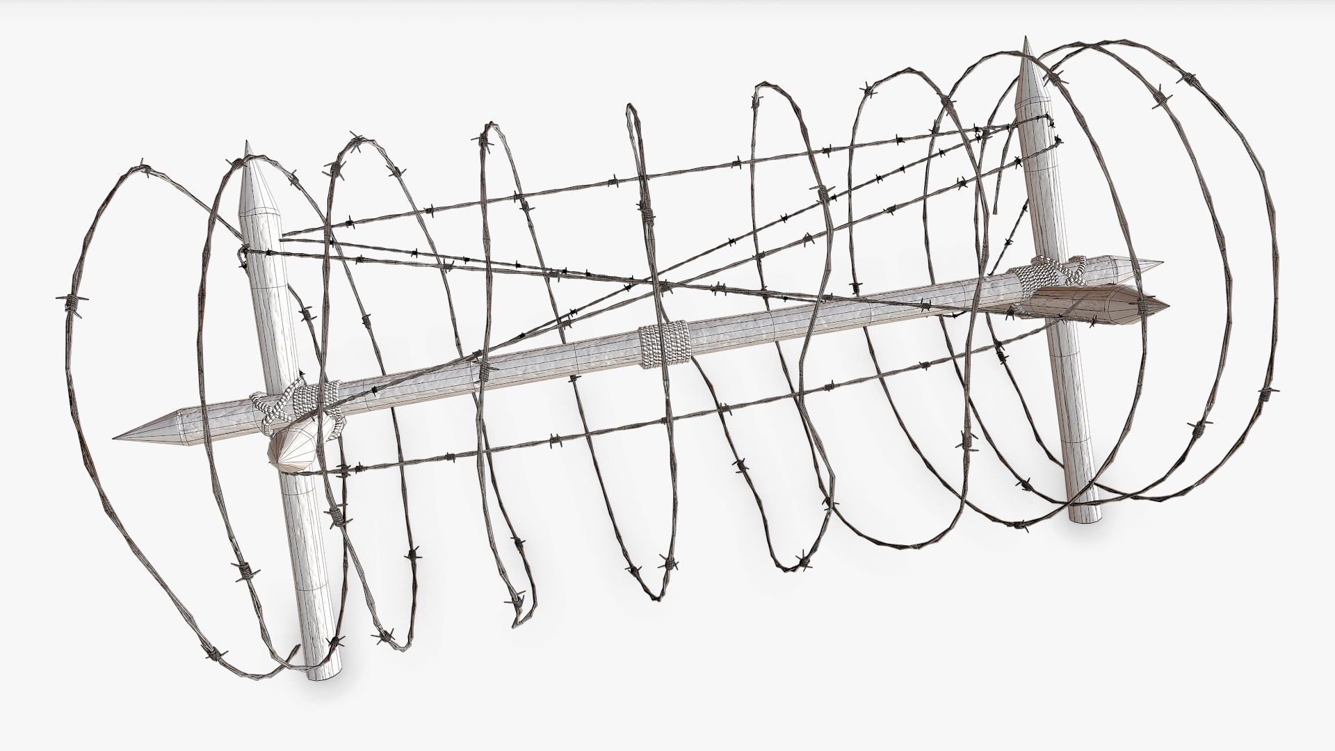 Barbed wire obstacles fences 3D model | CGTrader