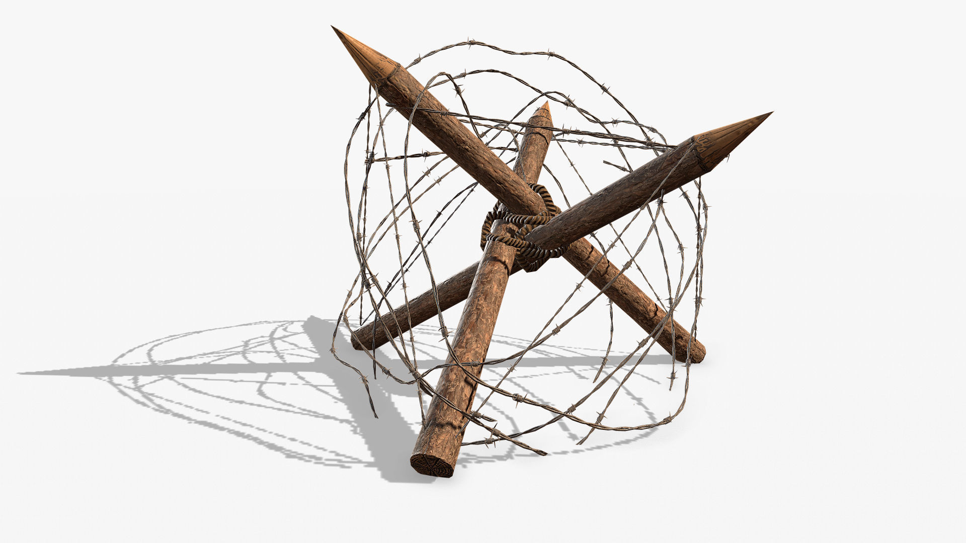 Barbed wire obstacles fences 3D model | CGTrader