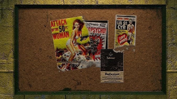 3D model Bulletin board 4k props aaa VR / AR / low-poly | CGTrader