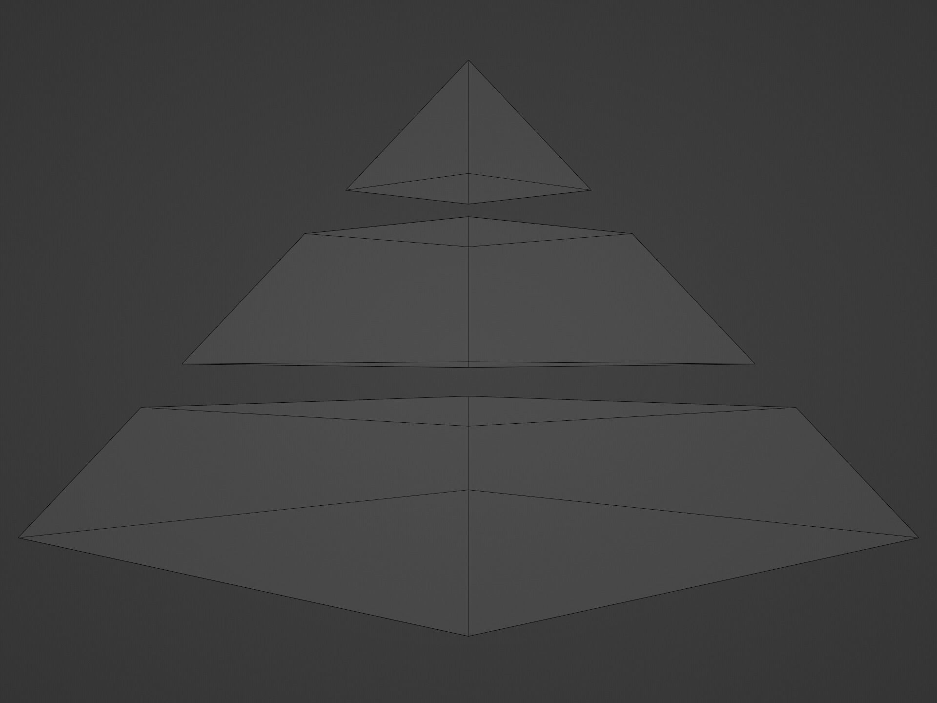 3D model Pyramid Separated into 3 Parts VR / AR / low-poly | CGTrader