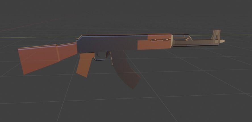 3D model A low-poly AK-47 or Kalashnikov VR / AR / low-poly | CGTrader