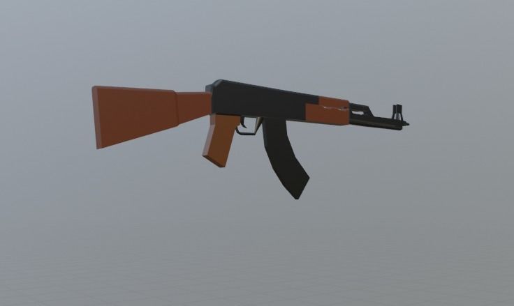 3D model A low-poly AK-47 or Kalashnikov VR / AR / low-poly | CGTrader