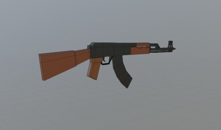 3D model A low-poly AK-47 or Kalashnikov VR / AR / low-poly | CGTrader