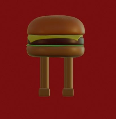 Burger man with legs 3D model | CGTrader