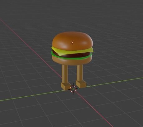 Burger man with legs 3D model | CGTrader