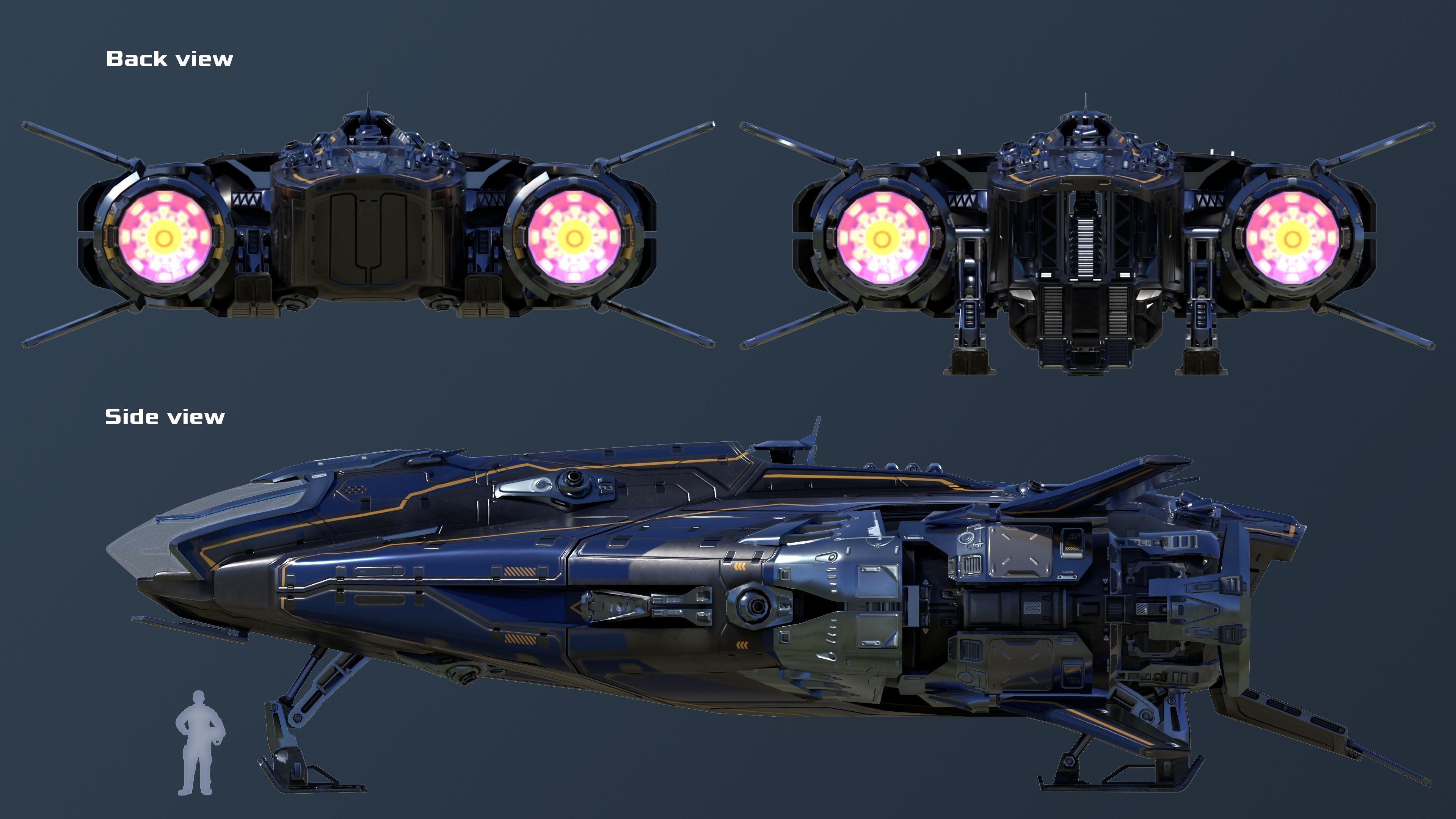 3D model Stellar Phoenix Shuttle - Spaceship VR / AR / low-poly | CGTrader