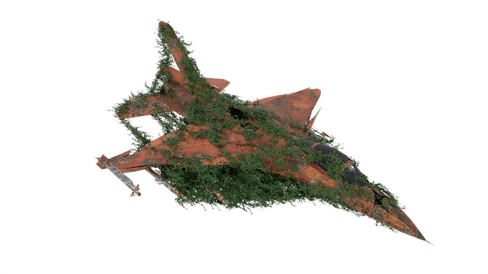 Damaged Rusted Jet 3D model | CGTrader